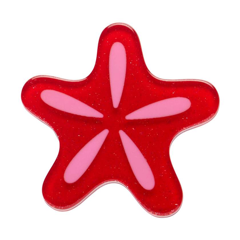 Erstwilder Red Starfish Simplified Mini Brooch | Zebra Finch Style