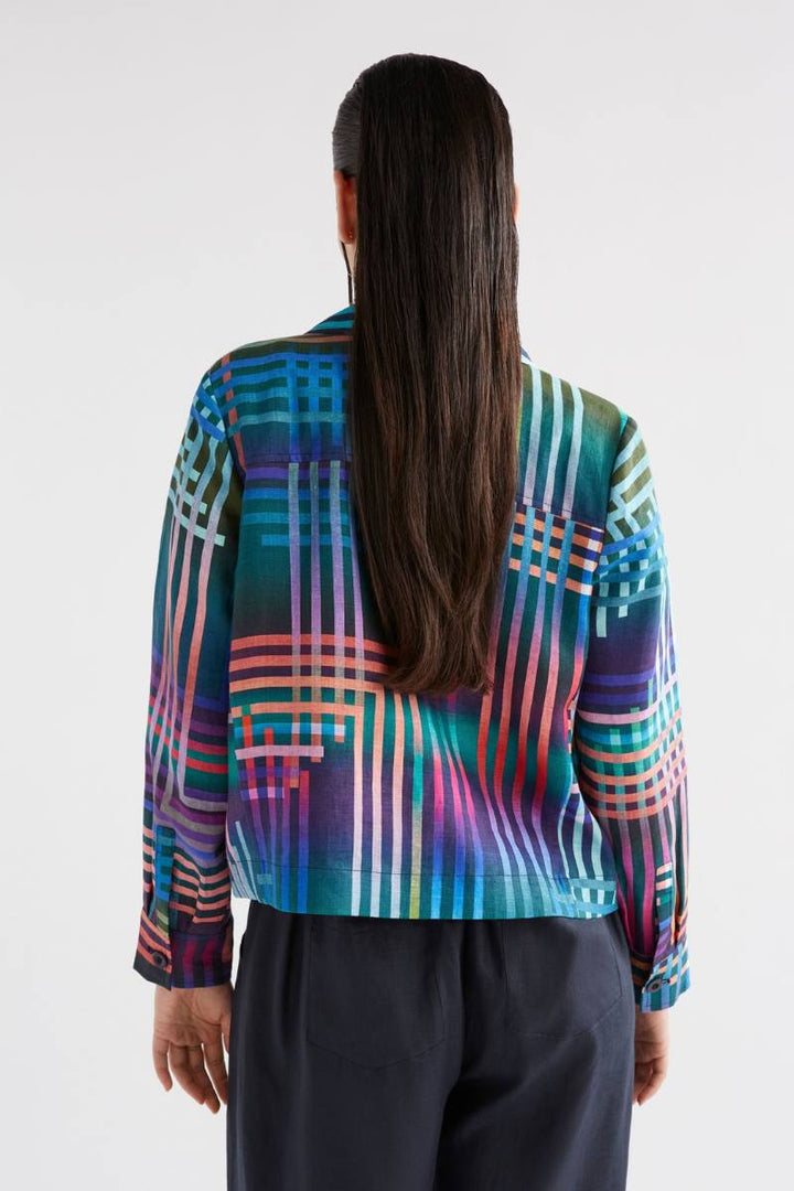 Elk the Label Minnen Jacket in Navy Ligheten Print | Zebra Elk the Label Minnen Jacket in Navy Ligheten Print | Zebra