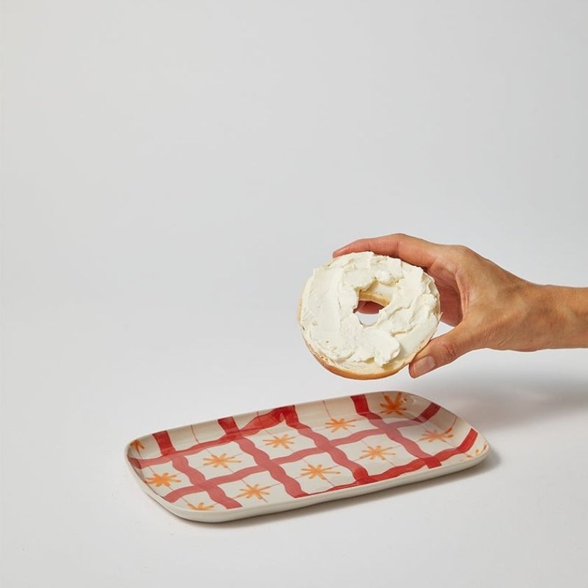 Jones and Co Pinchos Red Check Tray | Zebra Finch Style