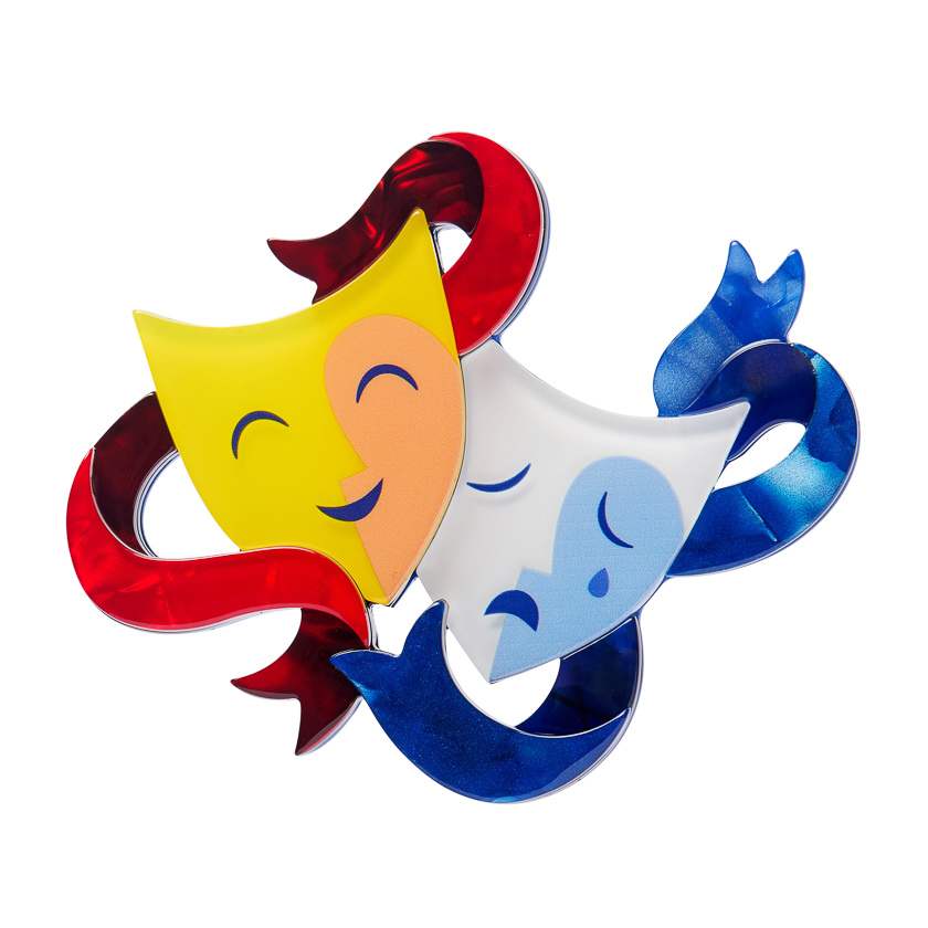 Erstwilder Comedy and Tragedy Brooch | Zebra Finch Style