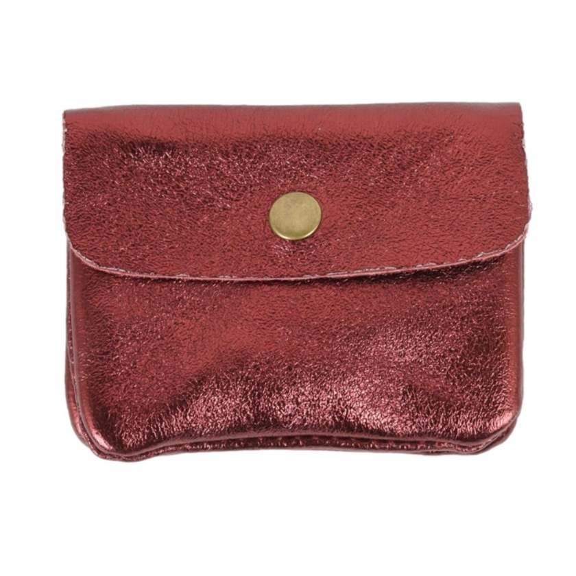 Maison Fanli Coin Purse Metallic Bordeaux | Zebra Finch Style