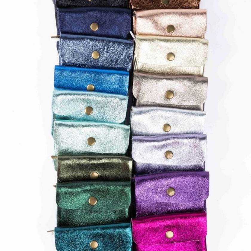 Maison Fanli Coin Purse Metallic Gold | Zebra Finch Style